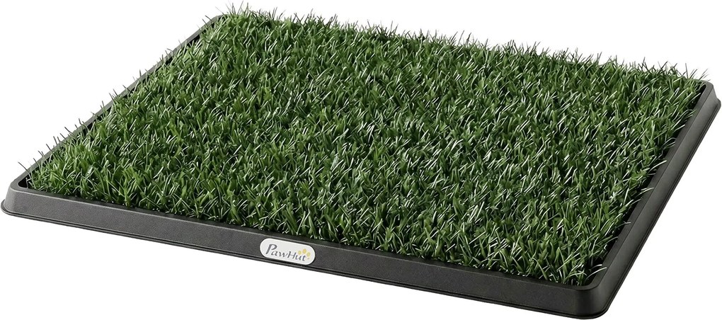 PawHut psí toaleta 63 × 50,5 × 3,5 cm – omyvatelný zásobník s umělou trávou pro štěňata a malé/střední psy, ideální na balkon a do bytu | Aosom