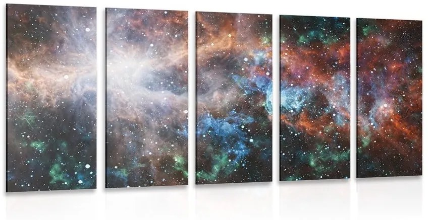 5-dílný obraz nekonečná galaxie - 200x100 cm