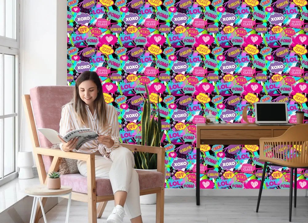 Tapeta Na Zeď Pop-Art Chat Vliesová tapeta 53x1000