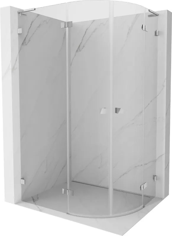 Mexen Lunar, L půlkruhový sprchový kout naklápěcí doleva 100 x 70 cm, 8mm čiré sklo, chromový profil, 833L-100L-070P-01-00