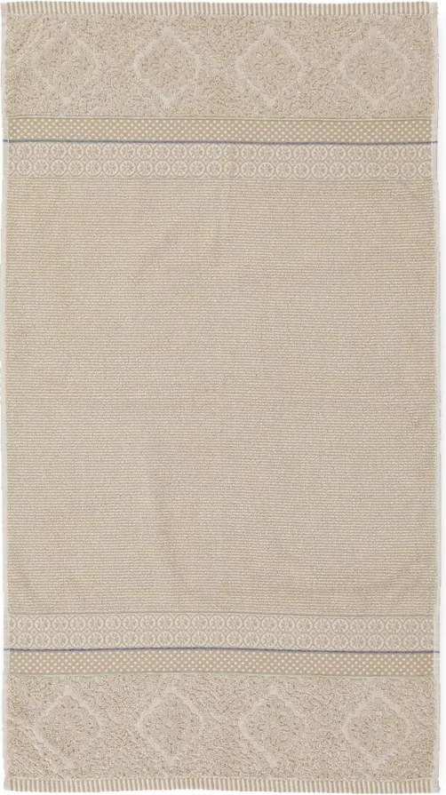 Pip Studio ručníky z bavlněného froté Soft Zellige, khaki (Luxusní ručníky z bavlněného froté v designu Soft Zellige v barvě khaki)