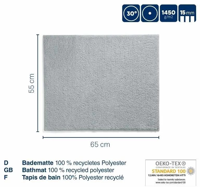 KELA Koupelnová předložka Maja 65x55 cm polyester šedá KL-23546