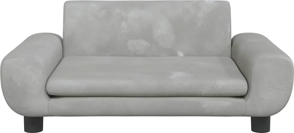 Pelíšek pro psy světle šedý 70 x 45 x 33 cm samet 171989