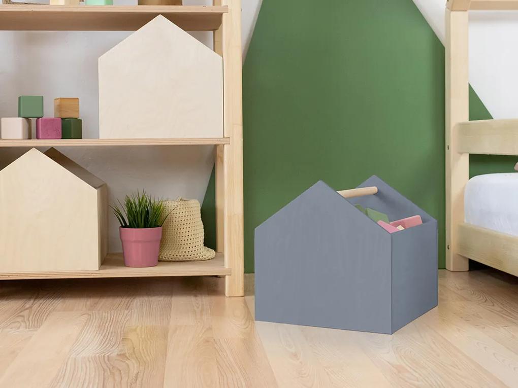 Benlemi Dřevěný úložný box HOUSE ve tvaru domečku Zvolte barvu: Bílá, pololakovaná