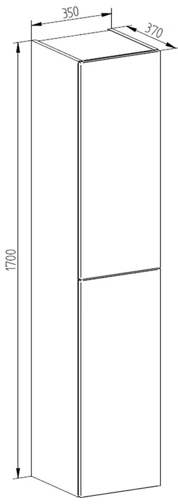 Mereo Mereo, Aira, koupelnová skříňka 170 cm vysoká, pravá, Multidecor, CN794PNCIPM
