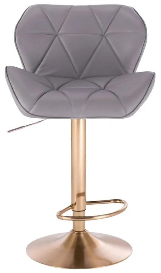 LuxuryForm DESIGN Barová židle MILANO na zlaté kulaté podstavě - šedá