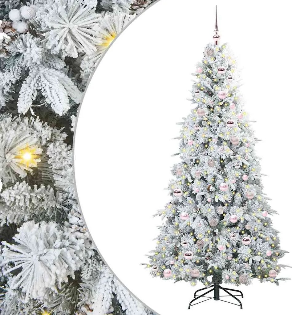 Umělý Skládací Vánoční Strom s stojanem Bílá 210 cm PE a PVC 3397499