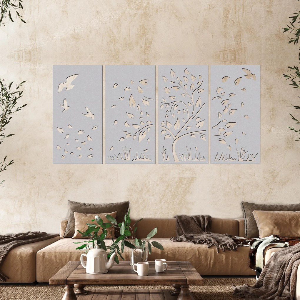 dřevo života 4dílný dřevěný strom PODZIM II Zvolte barvu dekoru: Wenge, Rozměry šxv (cm): 120x60
