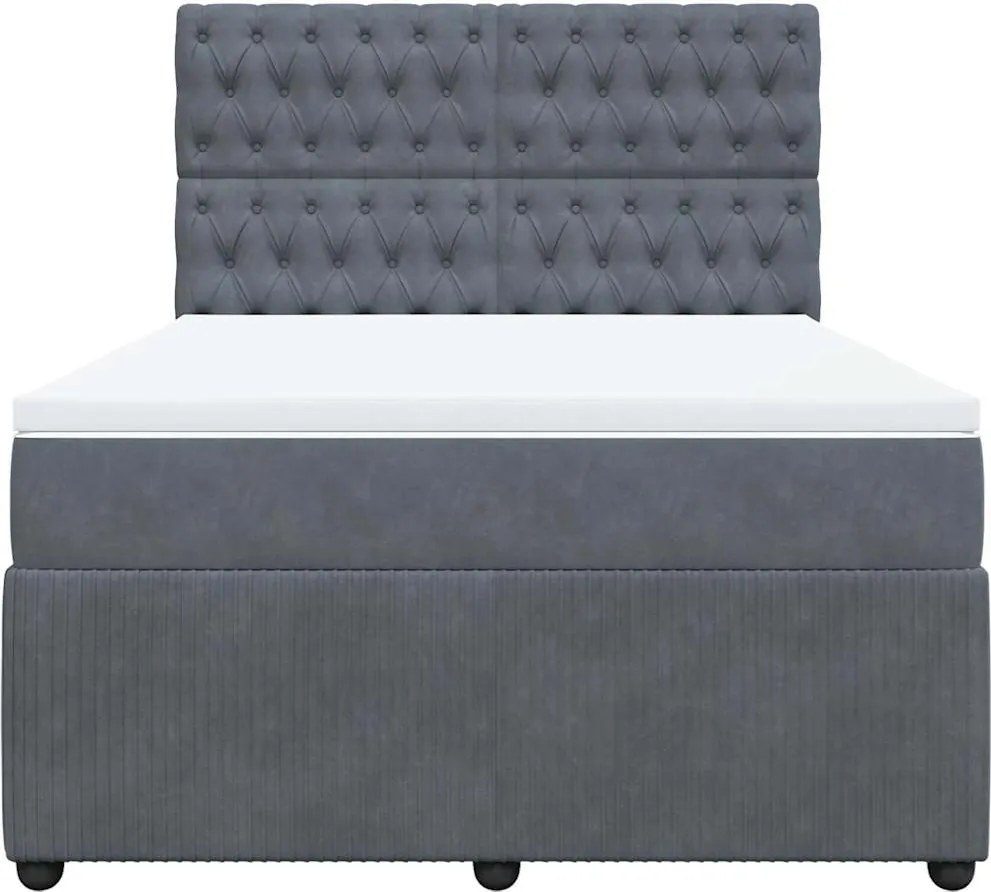 Box spring postel s matrací tmavě šedá 160x200 cm samet 3294689