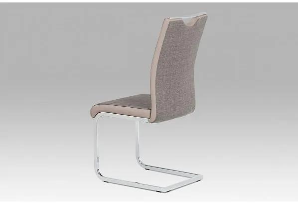 Artium  Jídelní židle chrom / lanýžová látka + lanýžová koženka