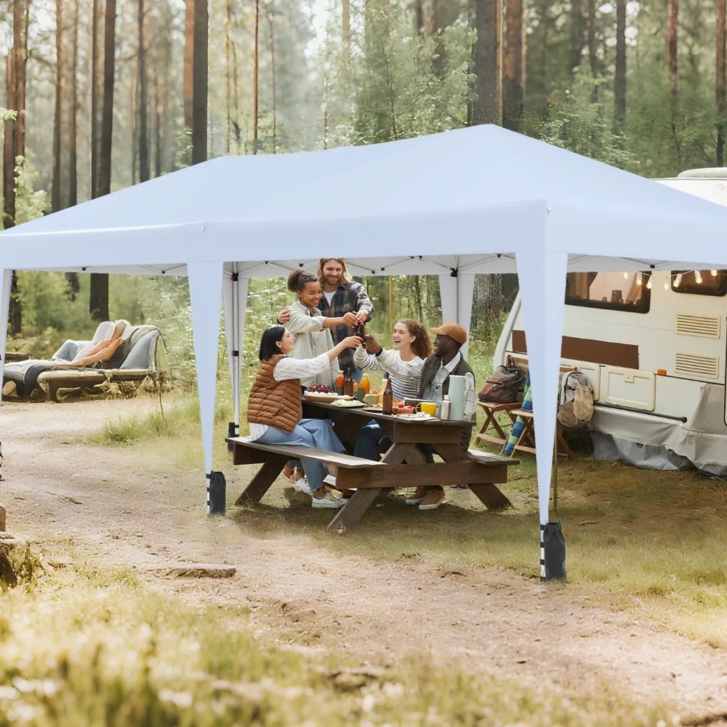 Costway Výsuvný skládací altán s taškou na kolečkách a UV ochranou 50+ – 3 × 6 m