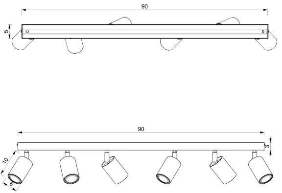 Bodové svítidlo BELLO 6xGU10/8W/230V bílá