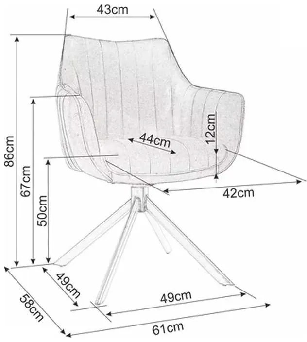 Jídelní židle Azalia Velvet, béžová / černá
