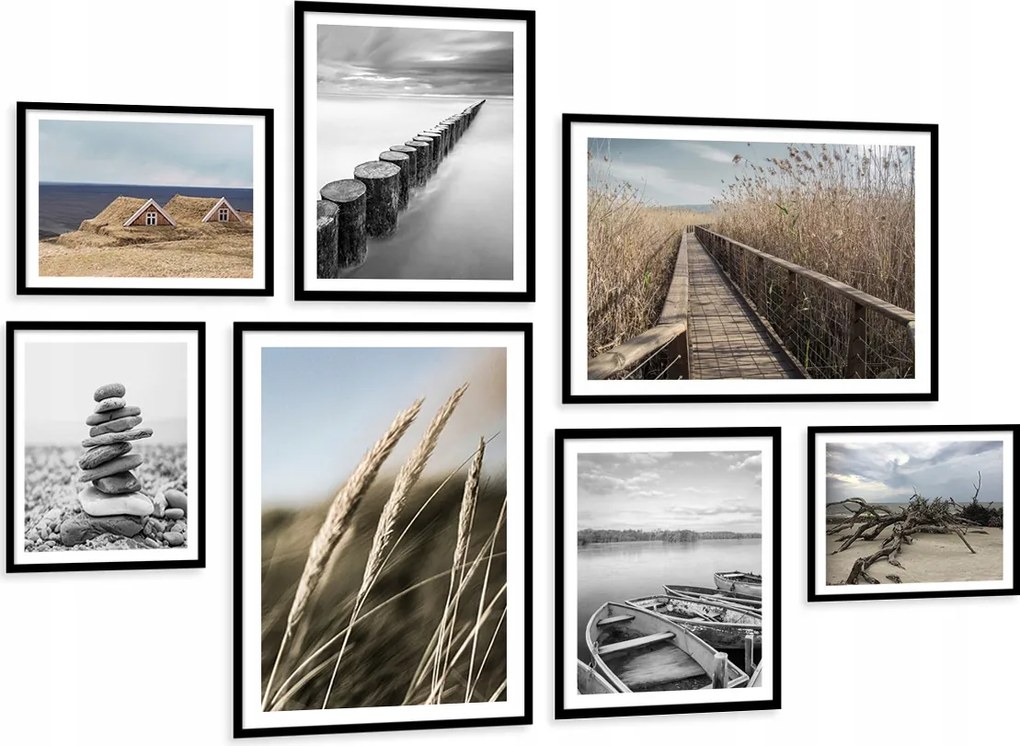 Giga Komplet 7ks Obrazy Samy Velké Bez Rámu KP196