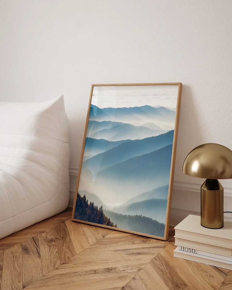 Oboustranný plakát Mlhavá Krajina / Podzimní Stromy | 30 x 42 cm | DP351303