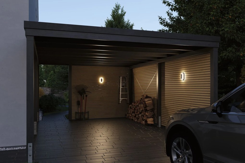 P 94958 LED venkovní nástěnné svítidlo Elunor pohybové čidlo IP65 podlouhlé 122x212mm 2200 - 4000K 18,5W 230V antracit/bílá polykarbonát - PAULMANN