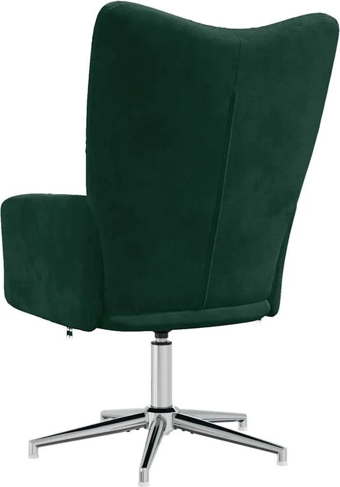 Relaxační křeslo tmavě zelené samet 328119