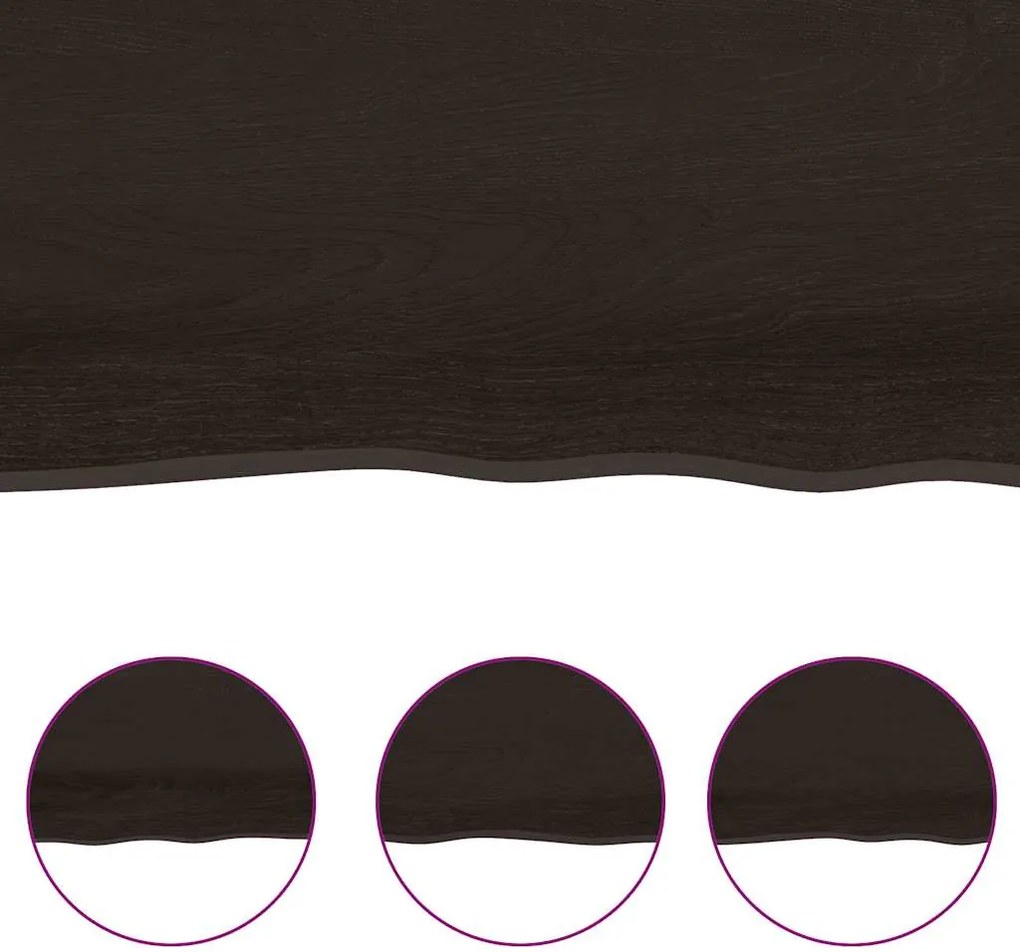 Koupelnová deska tmavě hnědá 160x60x(2-6) cm ošetřený masivní 3156256