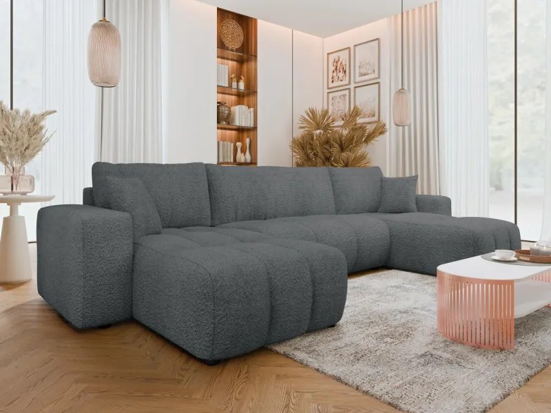 Rohová rozkládací sedačka Larow U Boucle, Potah: Coral 55