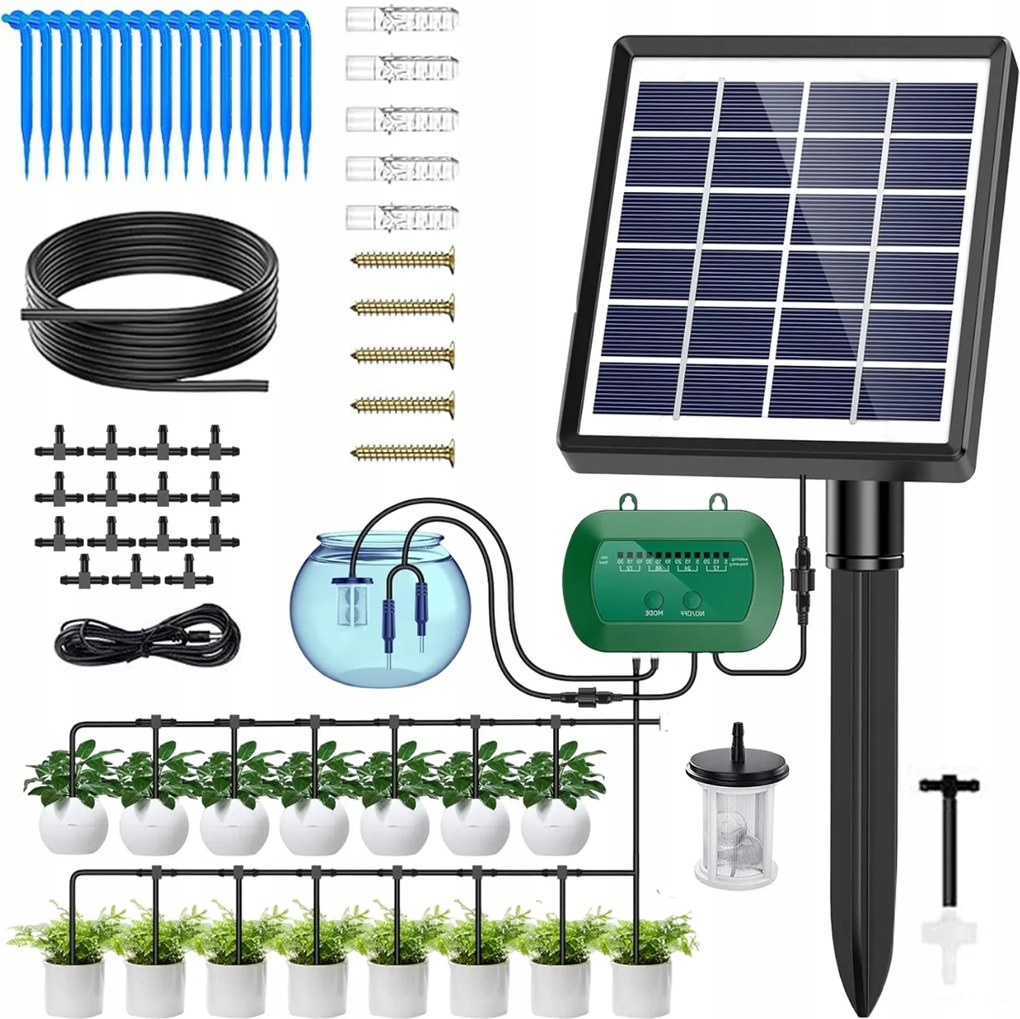 Solární Zavlažovací Systém, Který Dokáže Zalít 15 Květináčů S Rostlinami