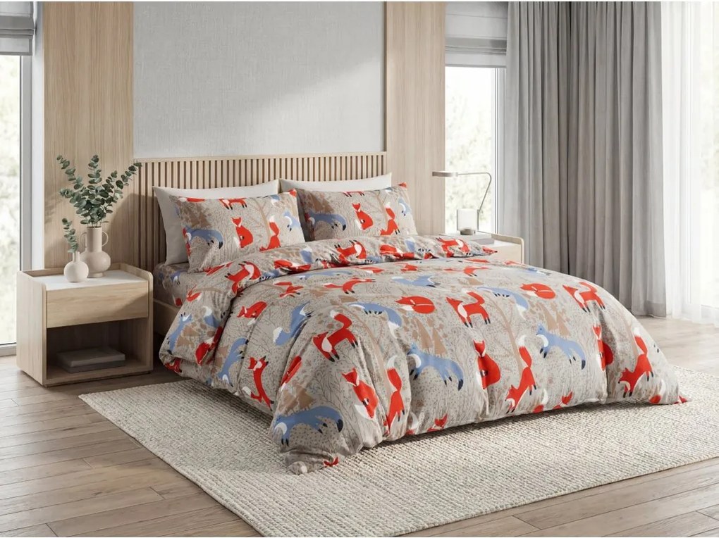 Povlečení z mikrovlákna ČERVENÁ LIŠKA hnědé Rozměr povlečení: 70 x 90 cm | 140 x 220 cm
