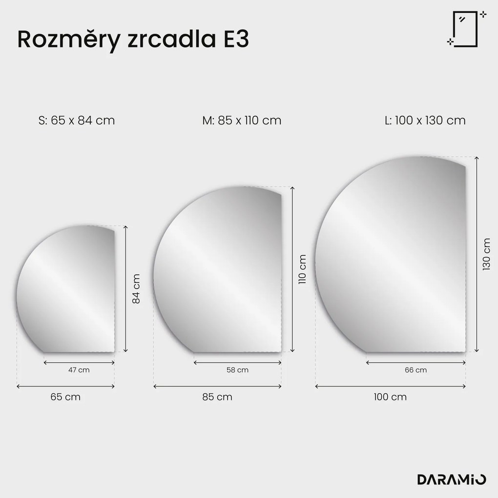 Kulaté zrcadlo do koupelny s LED osvětlením E3