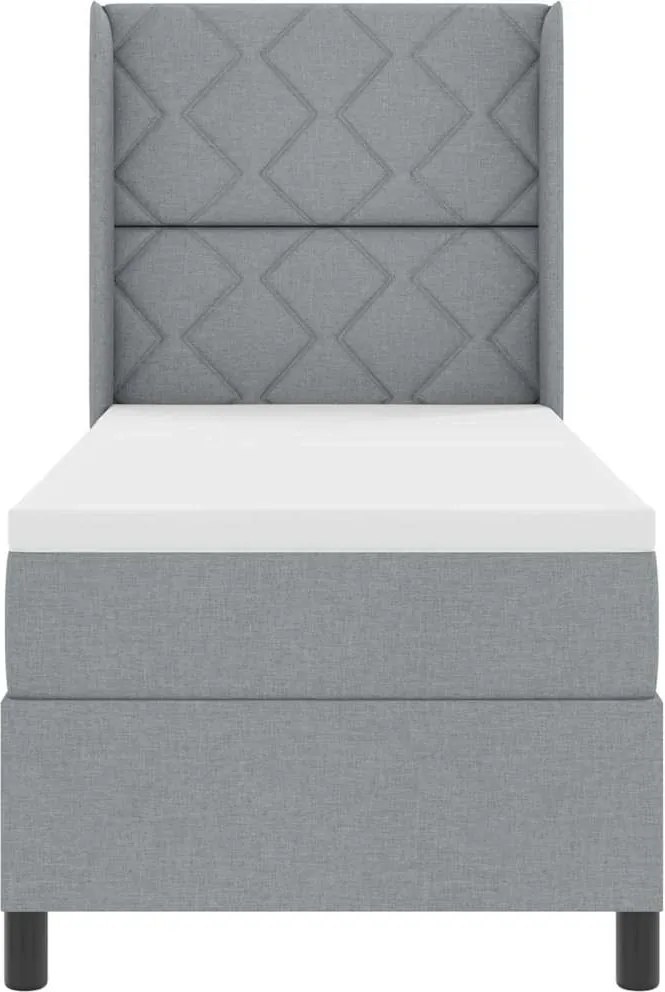 Postel s boxspringem s polštářem Světle šedá 200 x 80 cm textil 3341672