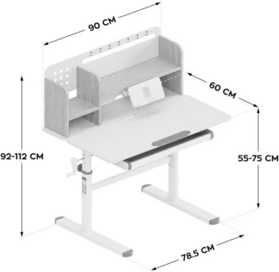 Dětský rostoucí psací stůl Mark Adler Study 5.0 Grey