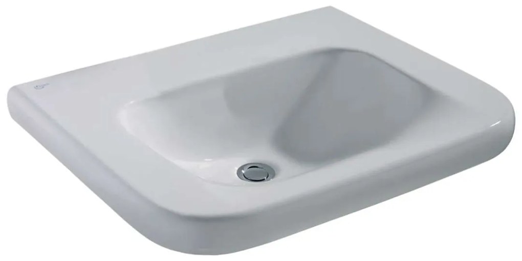 Ideal Standard Contour 21 - Umyvadlo bezbariérové 60x56 cm, 1 otvor pro baterii, bez přepadu, bílá E512201