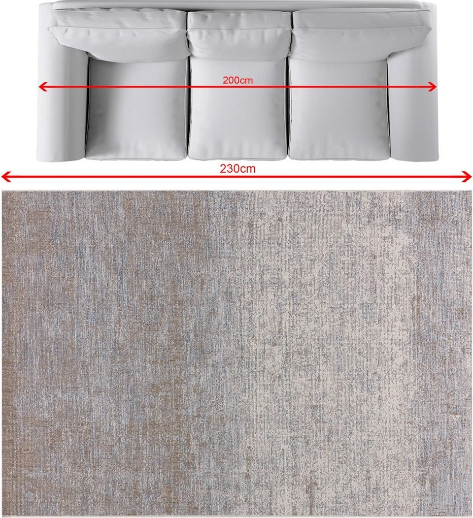 Koberec Breeze beige/raw blue 160x230 cm