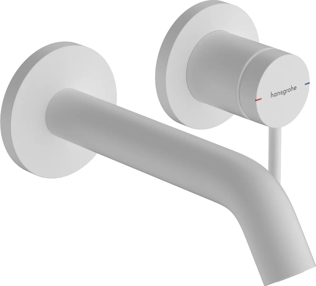 Hansgrohe Tecturis S, páková umyvadlová baterie EcoSmart+ pod omítku s výtokem 165 mm, bílá matná, HAN-73350700