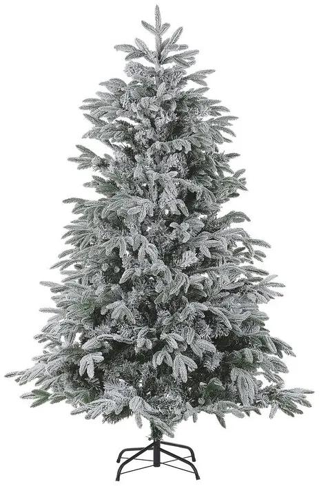 Zasněžený umělý vánoční stromek 180 cm bílý BASSIE Beliani