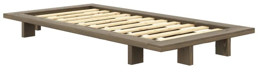 Hnědá jednolůžková postel z borovicového dřeva s roštem 90x200 cm Japan – Karup Design