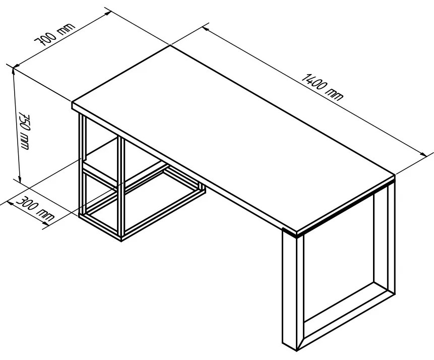 Wuders Pracovní stůl Harvard Velikost: 1300 x 700 mm 1300 x 700 mm