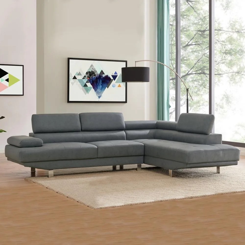 Rozkládací rohová sofa Catini Diamond - Pravý roh - Šedá