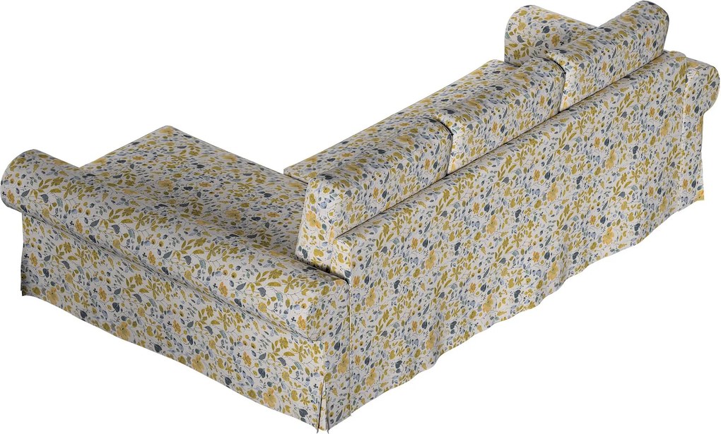Potah na pohovku IKEA Backabro rozkládací se šezlongem barva žlutá látka pletený vzor, vzorované