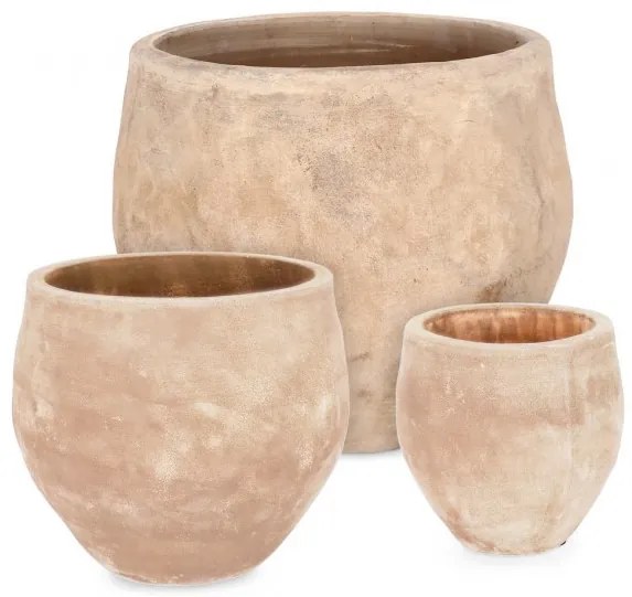 BIZZOTTO Set 3 květináčů MINH světle hnědý