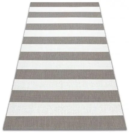 Koberec FLAT SISAL 48644686 Pruhy bílá béžový