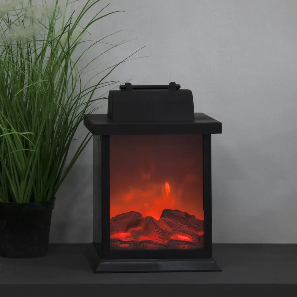 Černý LED krb na baterky Fireplace – Star Trading