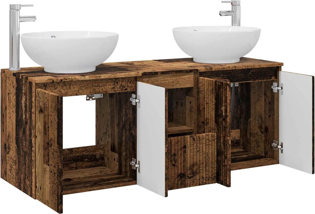 Sada koupelnových skříněk 3 ks Staré dřevo 49,5 x 44,5 x 65 cm 3405705