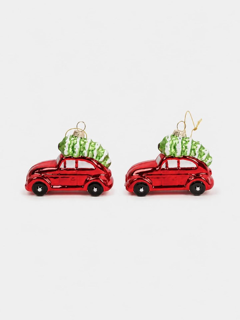 Sinsay - Vánoční baňky ve tvaru aut 2 pack - vícebarevná