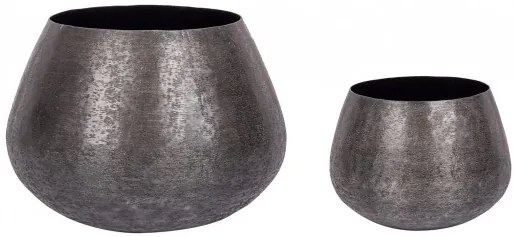 BIZZOTTO Set 2 šedých květináčů VARANASI 0182971