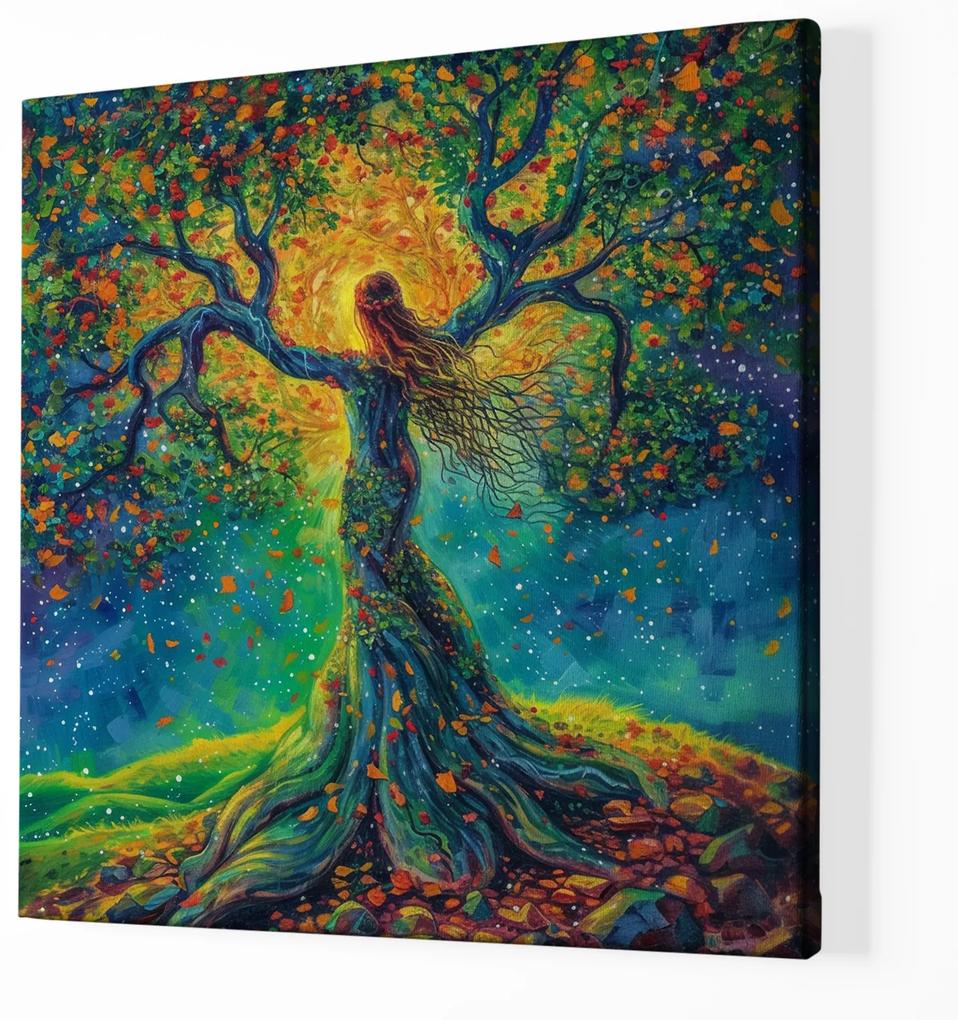 Obraz na plátně - Strom života Sola plně ve spojení FeelHappy.cz Velikost obrazu: 140 x 140 cm