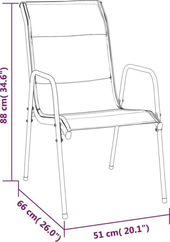 vidaXL Zahradní židle 4 ks ocel a textilen černé [316821]
