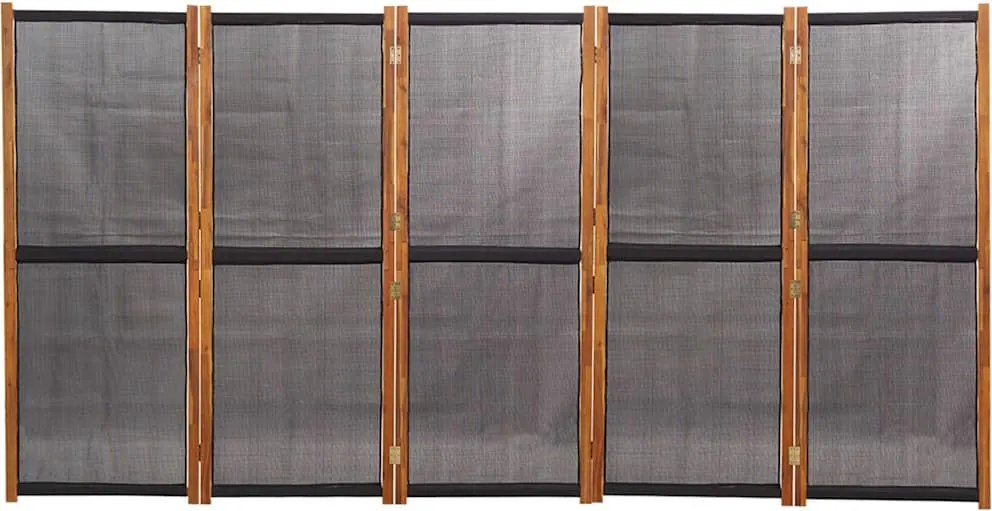 5dílný paraván černý 350 x 180 cm 319181