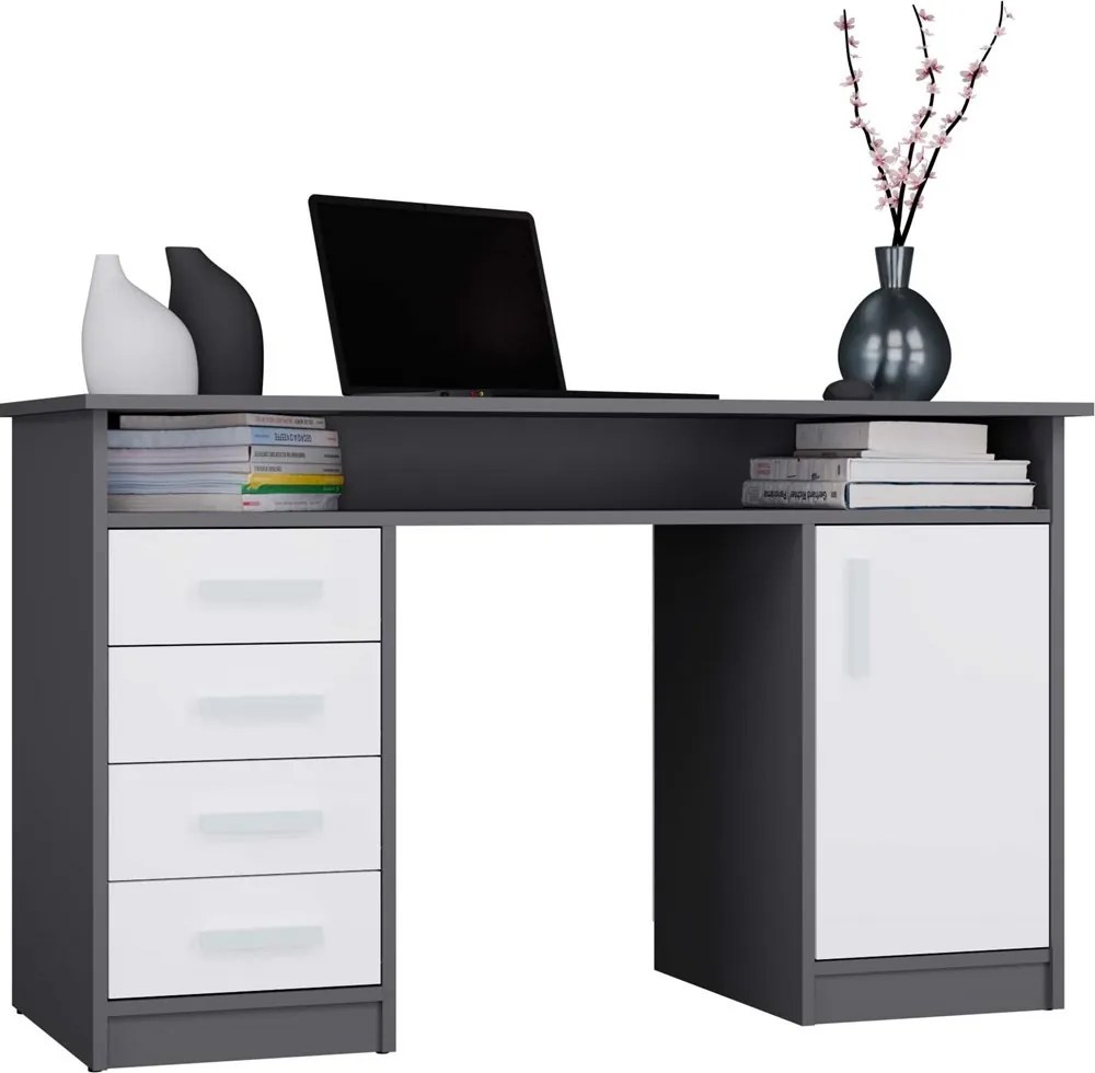 Psací stůl ADA 125 cm antracit/bílý