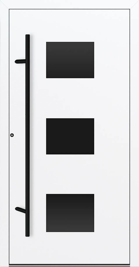 Hliníkové vchodové dveře FM Turen Premium P90 M310 BLACKLINE bílá RAL9016 Orientace dveří: Levé, otevírání dovnitř, Standardní rozměr dveří včetně rámu: 100 cm x 200 cm - vnější rozměr rámu