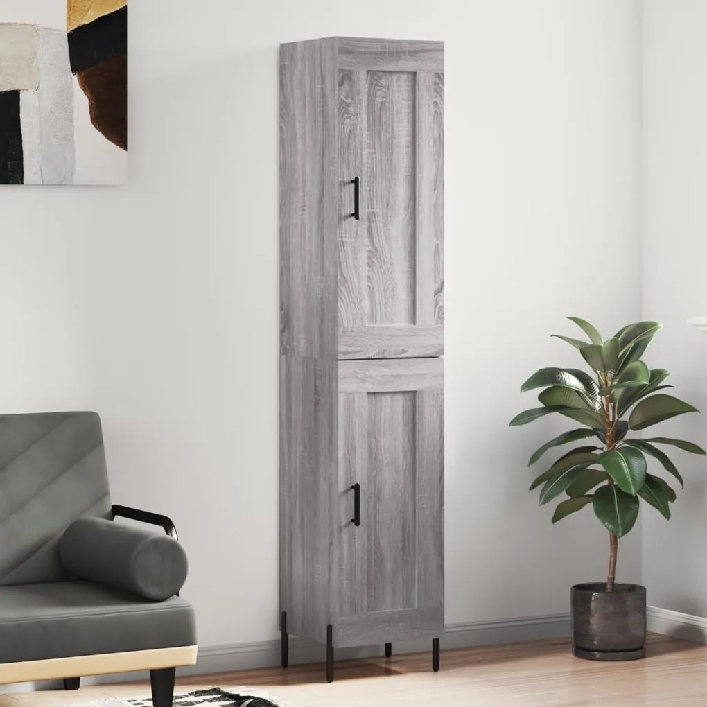 Skříň highboard šedá sonoma 34,5 x 34 x 180 cm kompozitní dřevo