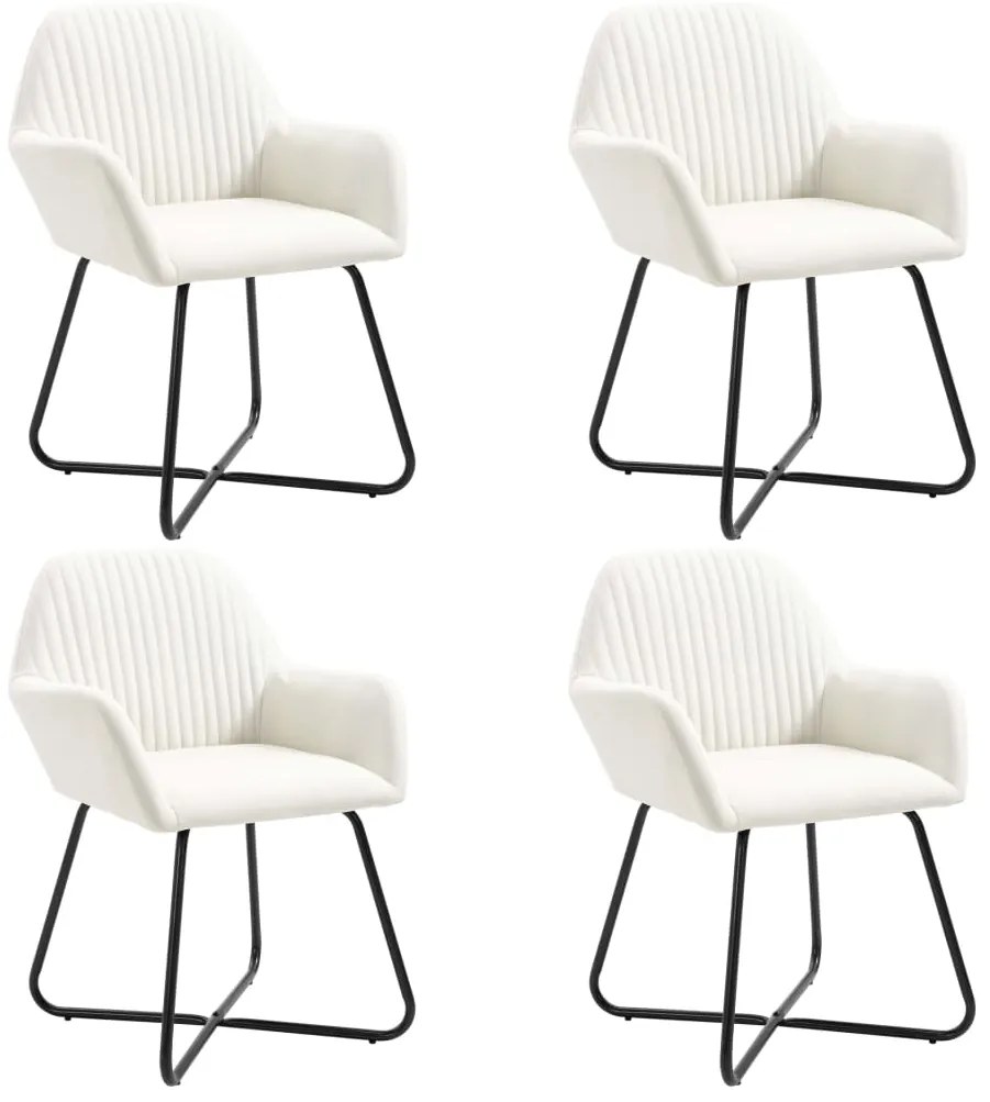 Jídelní židle 4 ks krémové textil 277098