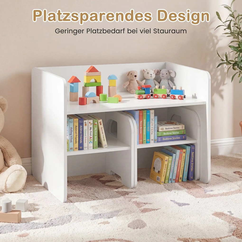 Costway Dětský stůl s 2 židličkami set a židlí s deskovým hracím stolem s – bílý